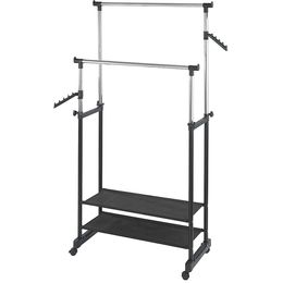 Wenko Kleiderstange "All In" in Schwarz/ Chrom - (B)89,5 x (H)169 x (T)43 cm - 34% | Garderoben