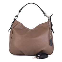 Anna Morellini Leder-Henkeltasche in Taupe - (B)30,5 x (H)26 x (T)9 cm - 71% | Damen-taschen