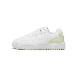 Puma Leder-Sneakers "Doublecourt Summer" in Wei&szlig; - 54% | Gr&ouml;&szlig;e 39 | Damen-sneakers
