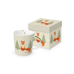 PPD Jumbotasse "Snowflakes & Fox" in Creme/ Orange - 350 ml - 10% | Gedeckter-tisch