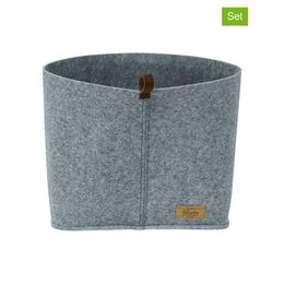 Wenko 2er-Set: Aufbewahrungskorb "Feli" in Grau - (B)24 x (H)16 x (T)16 cm - 45% | Aufbewahren-servieren