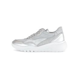 Gabor Leder-Sneakers in Silber/ Grau - 57% | Größe 40,5 | Damen-schnuerschuhe