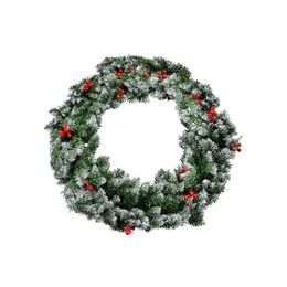 Clayre & Eef Clayre & Eef Dekokranz "Weihnachten" in Gr&uuml;n - &Oslash; 75 cm - 42% | Dekofiguren