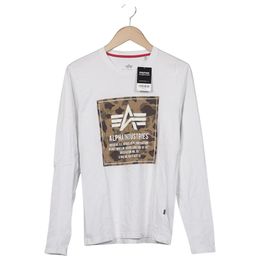 Alpha Industries Langarmshirt Herren Gr&ouml;&szlig;e M Second Hand wei&szlig;
