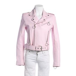 Off-White Lederjacke / Ledermantel Damen Gr&ouml;&szlig;e XS Second Hand rosa