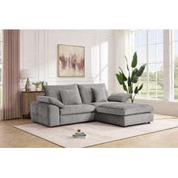 Riess Ambiente Stilvolles Big Sofa SOHO 265cm grau Chenille 3-Sitzer Couch mit Wellenunterfederung Riess-Ambiente Wohnzimmer Modern Skandinavisch