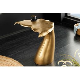 Riess Ambiente Design Beistelltisch WILDLIFE Walflosse 60cm gold Metall handmade Riess-Ambiente Maritim Modern