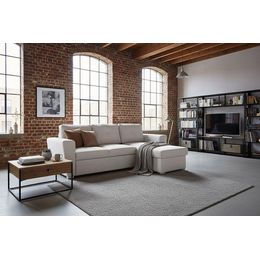 Riess Ambiente Modernes Schlafsofa APARTMENT 245cm beige Strukturstoff 3-Sitzer Couch mit Stauraum Riess-Ambiente L-Form Wohnzimmer