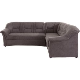 DOMO collection Ecksofa &raquo;Sarafina zeitlos&bequem, optional mit Federkern, Breite 240cm, L-Form&laquo; wahlweise mit Bettfunktion grau Microfaser PRIMABELLE 