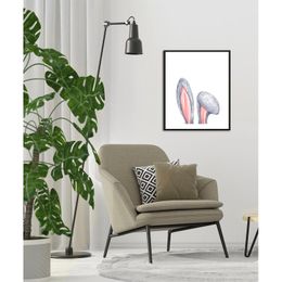 queence Bild &raquo;Alco&laquo; Haustiere Kunst 1 Stk. tlg. HD Premium Poster-Druck inkl. Holzrahmen Farbe Rahmen: schwarz + Farbe Bild(er): rosa