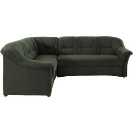 DOMO collection Ecksofa &raquo;Sarafina zeitlos&bequem, optional mit Federkern, Breite 240cm, L-Form&laquo; wahlweise mit Bettfunktion gr&uuml;n Microfaser PRIMABELLE 