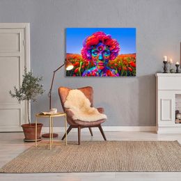 queence Acrylglasbild &raquo;Mohn-Zeit - Katharina Kolenda&laquo; Blumen Blumenbilder Fantasy Frau Mann 1 Stk. tlg. Kunst, knallige Farben, bunt Farbe...