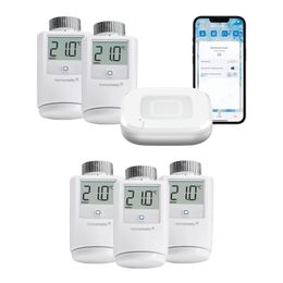 homematic IP Heizk&ouml;rperthermostat &raquo;Starter Bundle Heizen f&uuml;r 5 Heizk&ouml;rper&laquo; Kunststoff Kompaktes Design f&uuml;r eine flexible Platzierung