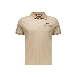 Deeluxe Poloshirt 'Drex' Herren Gr&ouml;&szlig;e XXL braun / hellbraun / wei&szlig;