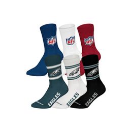 NFL Kurzsocken »Socken 6Pack Crew Socks 6er Pack« Phildadelphia Eagles/Mix 39-42 39-42 NFL Team Crew Socks 6er Pack