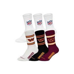 NFL Kurzsocken »Socken 6Pack Crew Socks 6er Pack« Washington Commanders/Weiß 39-42 39-42 NFL Team Crew Socks 6er Pack