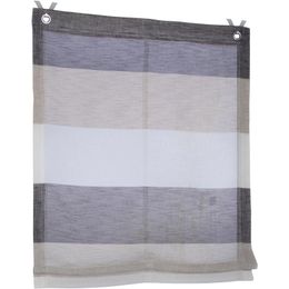 Kutti Raffrollo &raquo;Marit&laquo; mit Hakenaufh&auml;ngung ohne Bohren halbtransparent, Polyester, Hakenaufh&auml;ngung wei&szlig;/naturfarben/grau Obermaterial: 100%...