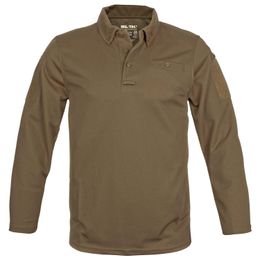 Mil-Tec Tactical Quick Dry Poloshirt langarm dark coyote, Gr&ouml;&szlig;e L
