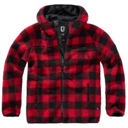 Brandit Teddyfleece Worker Jacket red/black, Gr&ouml;&szlig;e XL