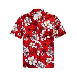 Hawaiihemdshop.de Hemd 'Hawaiishirt Classic Flowers' Herren Gr&ouml;&szlig;e L rot