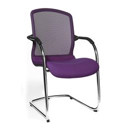Topstar OPEN CHAIR - der Design-Besucherstuhl, Freischwinger mit Netzr&uuml;cken, VE 2 Stk, schwarz