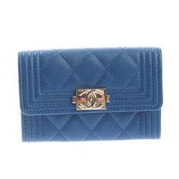 Chanel Geldb&ouml;rse / Etui Damen Gr&ouml;&szlig;e One Size Second Hand blau