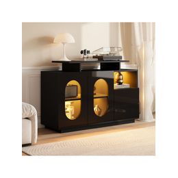 ABRIHOME Sideboard mit ovalen Glastüren und Stauraum | Gr.: onesize