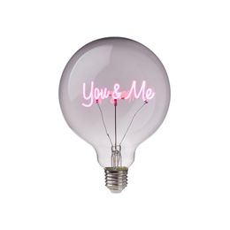 Butlers LED-Gl&uuml;hlampe BRIGHT LIGHT You & Me in Pink | Gr.: onesize