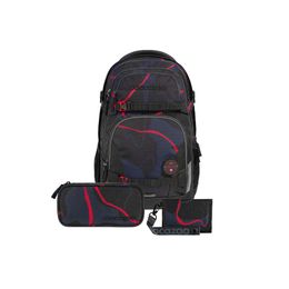 Coocazoo Schulrucksack-Set PORTER, Mäppchen Geldbörse in Lava Lines | Gr.: onesize