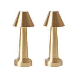 Beliani 2er-Set Tischleuchten JOANES in Gold | Gr.: onesize
