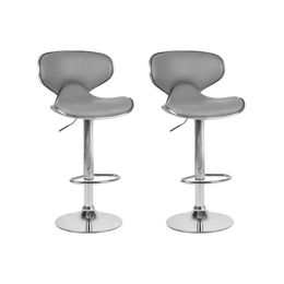 Beliani 2-tlg Drehhocker CONWAY in Grau/Silber | Gr.: onesize