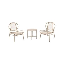 Beliani 3-tlg Bistro Set OVARO in Beige | Gr.: onesize