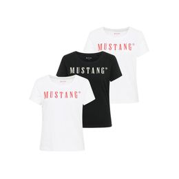 Mustang T-Shirt 3er Pack in 2xWei&szlig;/Schwarz | Gr.: L