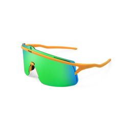 YEAZ SUNSHADE Sport-Sonnenbrille Black/Silver in Gelb / Gr&uuml;n | Gr.: onesize