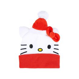 Cerda Hello Kitty Strickmütze mit Weihnachtsmütze & 3D-Schleife in Weiß | Gr.: onesize