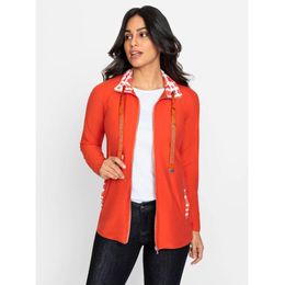 WITT WEIDEN Shirtjacke in orange-ecru-gemustert | Gr.: 42