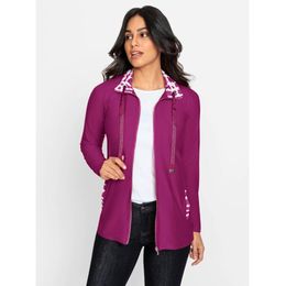WITT WEIDEN Shirtjacke in magenta-ecru-gemustert | Gr.: 36