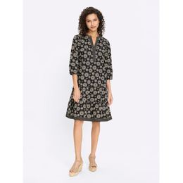 Heine Druck-Kleid in schwarz-sand-bedruckt | Gr.: 38