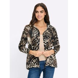 Heine Shirtjacke in schwarz-sand-bedruckt | Gr.: 40