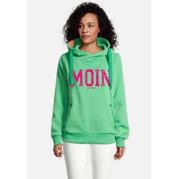 Salzhaut Hoodie SÜNN - MOIN in Apple Green-Neon Pink | Gr.: XXL