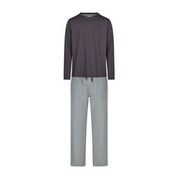 Phil & Co. Berlin Pyjama Flanell in grau/schwarz | Gr.: XXL