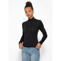 SASSYCLASSY Langarm Shirt mit Rollkragen in Schwarz | Gr.: M