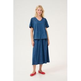 Culture Kurzarm-Bluse CUlivie Relaxed fit in Dark Blue Wash | Gr.: L