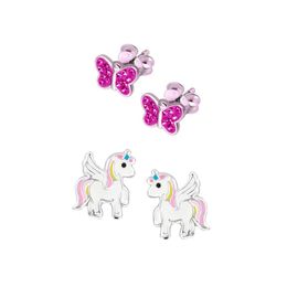 schmuck23 Ohrstecker Set Einhorn und Pfote 925 Silber | Gr.: onesize