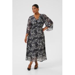 Kaffe curve Kleid KCalicia Tight fit in Black/Grey Abstract Graphic | Gr.: 52