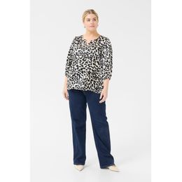 Kaffe curve Langarm-Bluse KCmegda Regular fit in Grey Leopard | Gr.: 50