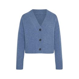Style Republic Short Cardigan Kaschmir-Woll-Gemisch in blue melange | Gr.: L