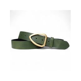 Fronhofer Dameng&uuml;rtel goldene Schnalle in Khaki | Gr.: 100 cm