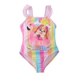 PAW PATROL Badeanzug mit R&uuml;schen - Skye Hello Summe in Mehrfarbig | Gr.: 110/116