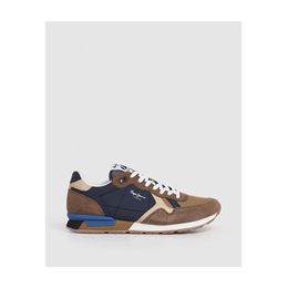 Pepe Jeans Sneaker Brit in 872-Braun/Dunkelblau | Gr.: 44